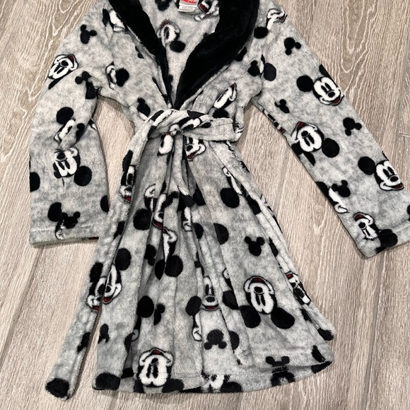 Disney | Other | Disney Mickey Mouse Gray And Black Kids Robe | Poshmark